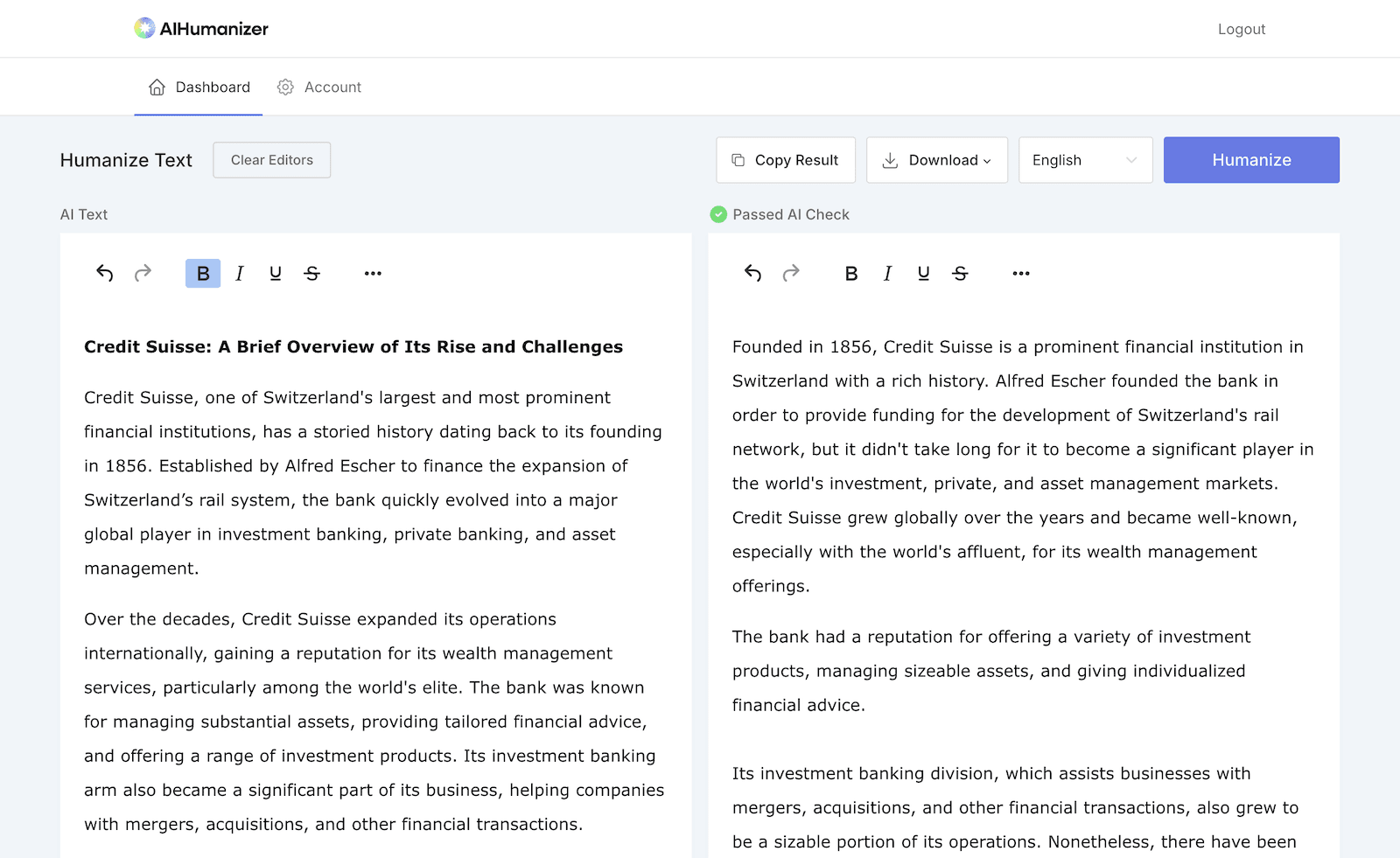 AI Humanizer - Free AI Text Humanizer, No Signup Required